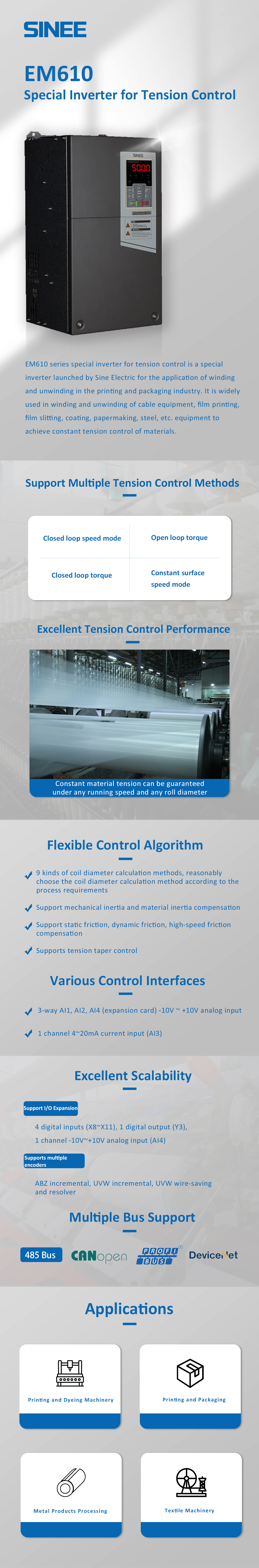 EM610 Special Inverter for Tension Control